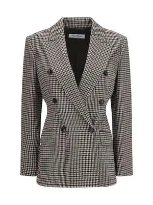 Max Mara Eccelso Double-breasted Houndstooth Blazer - Multicolor