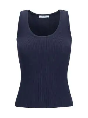 Max Mara Ribbed Jersey Tank Top - Blue