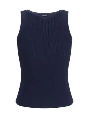 Max Mara Ribbed Jersey Tank Top - Blue
