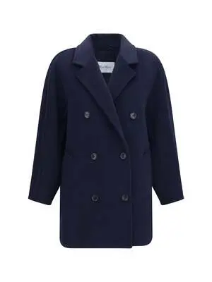 Max Mara Max Mara Rebus Double-Breasted Jacket Blue