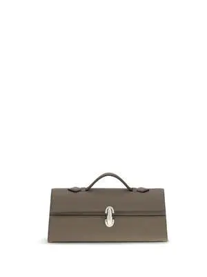 Savette Slim Symmetry Clutch - Brown