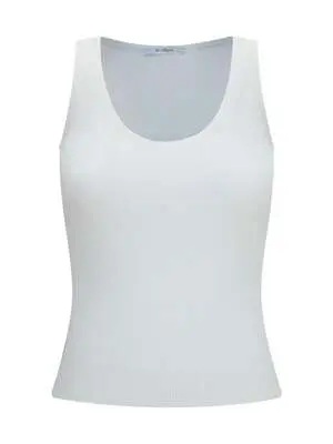 Max Mara Ribbed Jersey Tank Top - White