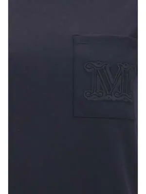 Max Mara Papaia Cotton T-shirt With Monogram Detail - Black