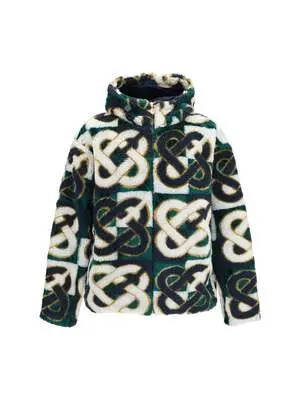 Casablanca Monogram Fleece Hooded Jacket - Multicolor