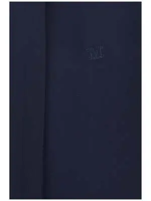 Max Mara Geranio Crepe De Chine Shirt With Embroidered Monogram - Blue