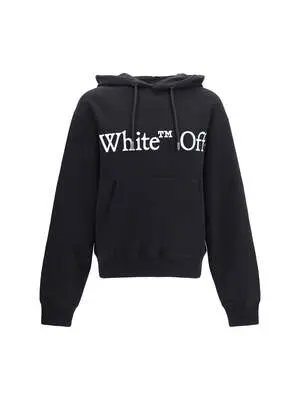 Off-White Graphic Print Cotton Hoodie - Black