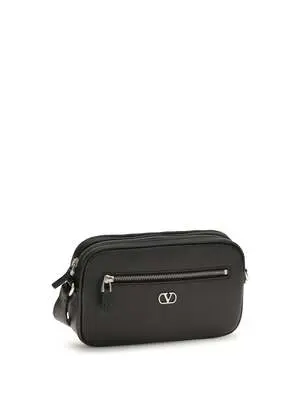 Valentino Garavani Grained Leather Crossbody Bag With Zip And Vlogo Detail