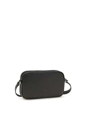 Valentino Garavani Grained Leather Crossbody Bag With Zip And Vlogo Detail