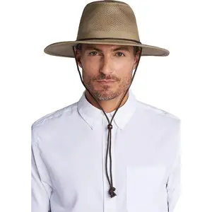 Coolibar Walkabout Vented Waxed Canvas Sun Hat - Khaki
