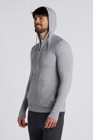 Coolibar Lumaleo Full Zip Hoodie - Grey Heather