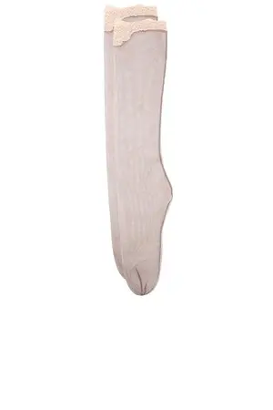 Valentino Garavani Lace Trimmed Knee High Socks