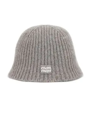 Miu Miu Cashmere Wool Bucket Hat - Grigio