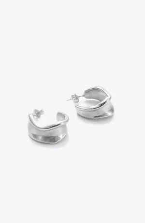 YOJ Molten Curve Earring - Silver