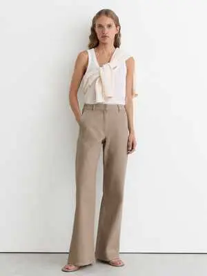 REISS Addie Petite Wide-leg Jeans - Sand