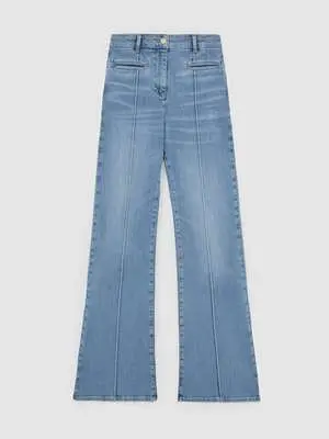 REISS Claude Pintuck Flared Jeans - Light Blue