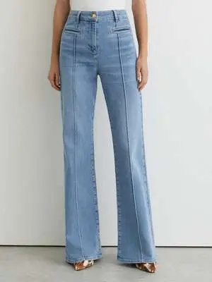 REISS Claude Pintuck Flared Jeans - Light Blue
