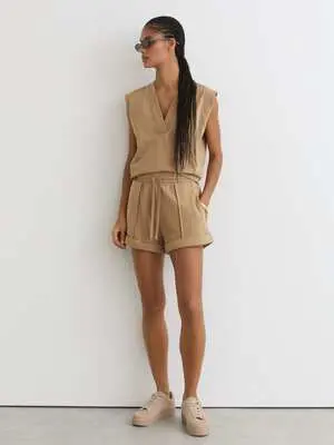 REISS Willa Cotton-blend Drawstring Sweat Shorts
