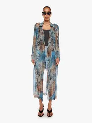 Alix Of Bohemia Jasper Serpent Tide Printed Trench Coat