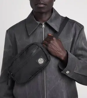 Stone Island Logo Patch Belt Bag - Black