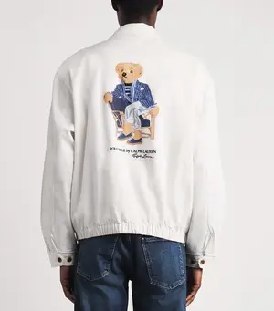 Polo Ralph Lauren Embroidered Polo Bear Bomber Jacket - White