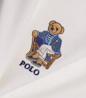 Polo Ralph Lauren Embroidered Polo Bear Bomber Jacket - White