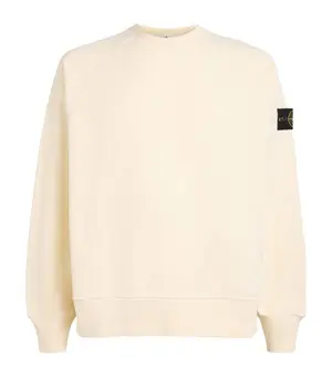 Stone Island Cotton Compass Logo Sweatshirt - Ivory