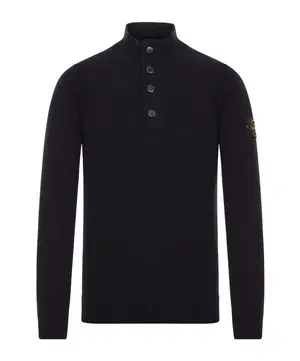 Stone Island High Neck Knitted Jumper - Black