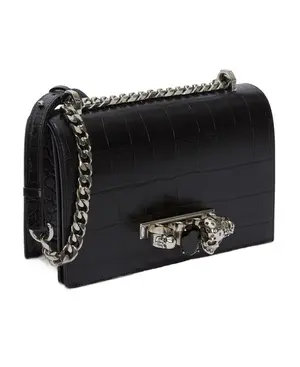 Alexander McQueen Jewelled Skull Embossed Shoulder Bag