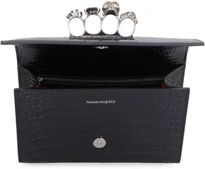 Alexander McQueen Jewelled Skull Embossed Shoulder Bag