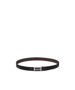 Longchamp Delta Double-sided Belt - Black/mocha