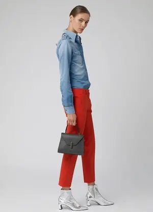 VALEXTRA Iside Foldover Mini Top Handle Bag