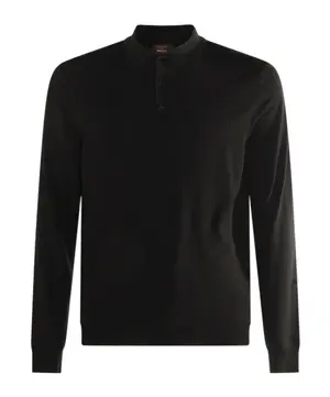 ZANONE Long-sleeve Polo Sweater - Black