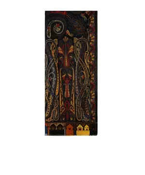 Etro Patterned Fringed Scarf - Black
