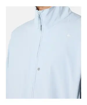 Stone Island Oversized-fit Zipper-up Overshirt With Raglan Sleeves