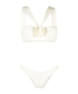 LA REVECHE Flower-detail Bikini Set