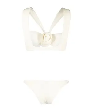 LA REVECHE Flower-detail Bikini Set