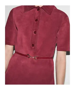 Gucci Short-sleeve Shirt Dress With Horsebit Belt