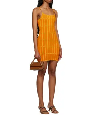 Jacquemus La Robe Maille Malha Checked Mini Dress