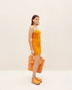 Jacquemus La Robe Maille Malha Checked Mini Dress