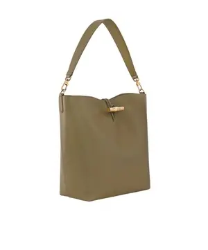 Longchamp Bamboo Clasp Leather Shoulder Bag