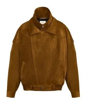 Saint Laurent Asymmetrical Zip Suede Jacket