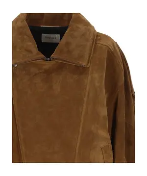 Saint Laurent Asymmetrical Zip Suede Jacket