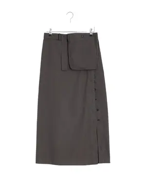 LEMAIRE Buttoned Skirt - Dark Brown