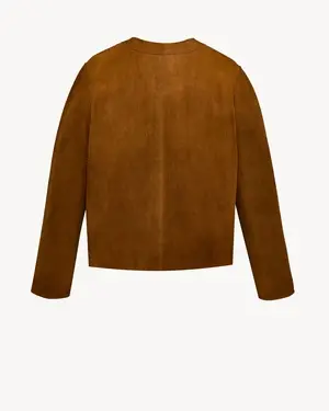 Saint Laurent Short Jacket In Suede Lambskin