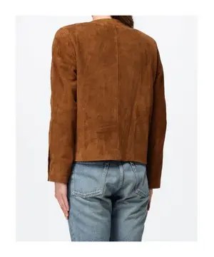 Saint Laurent Button-up Short Jacket - Brown