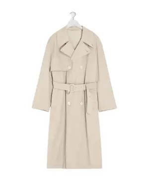 LEMAIRE Double-breasted Belted Trench Coat - Taupe
