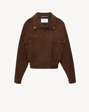 Saint Laurent Jacket In Vintage Split Leather