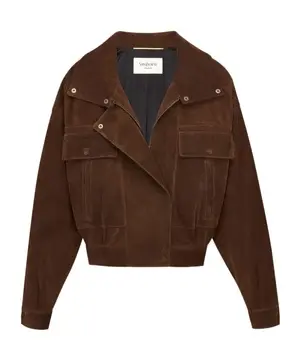 Saint Laurent Zip-up Short Jacket - Brown