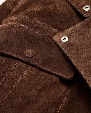 Saint Laurent Zip-up Short Jacket With Stand Collar - Brown