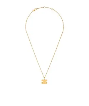 Celine Chunky Triomphe Necklace In Brass With Gold Finish